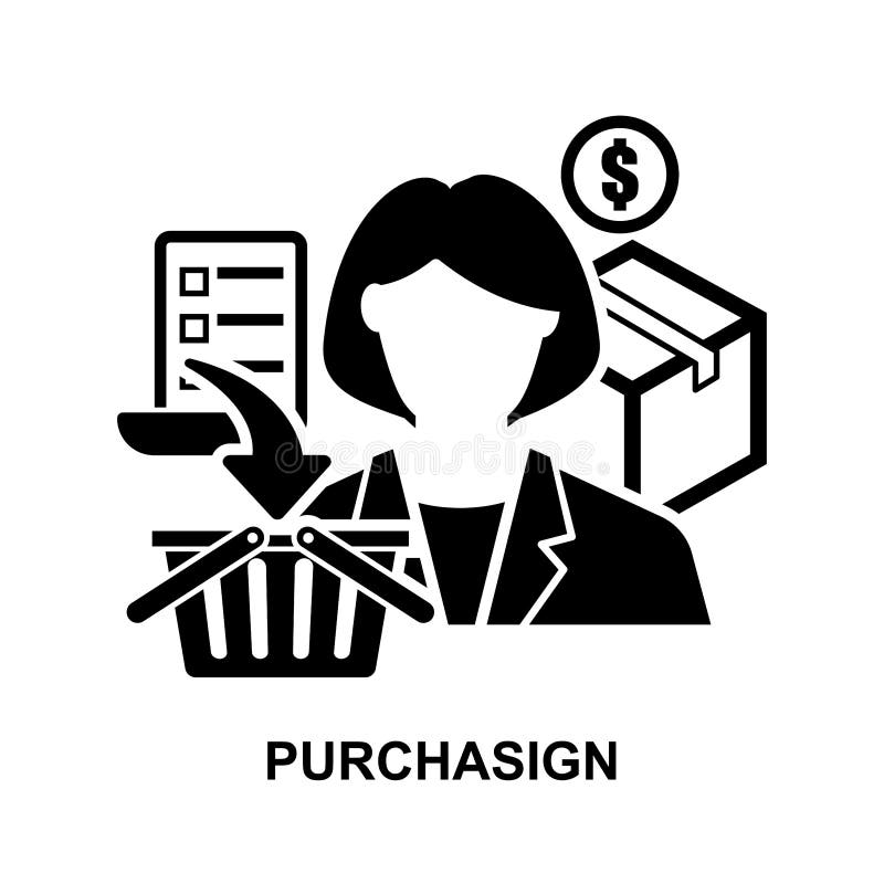 Purchasing Icon Isolated on White Background Stock Vector ...