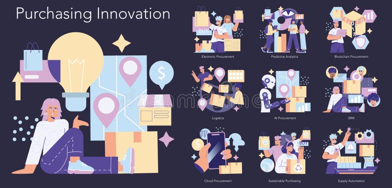 Purchasing Innovation. Flat Vector Illustration Stock Vector ...