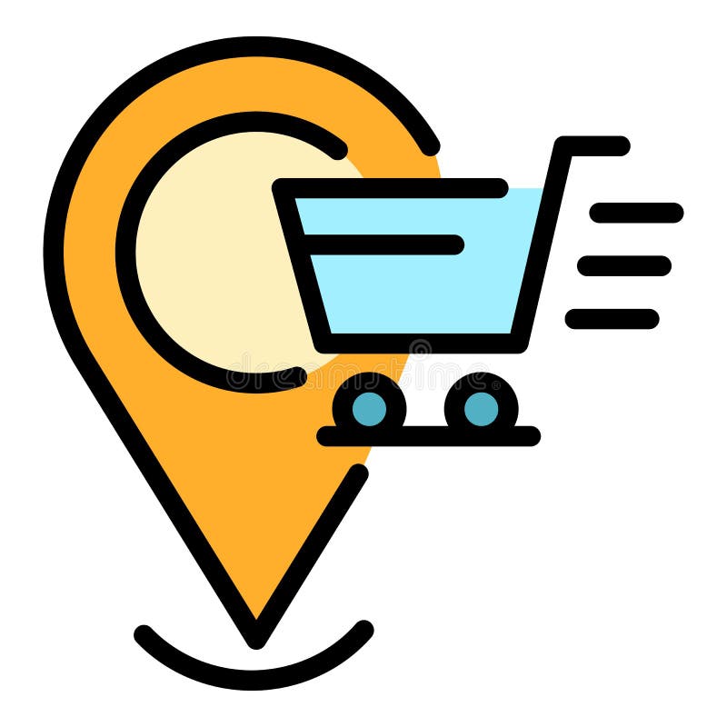 Purchasing Location Icon Color Outline Vector Stock Vector ...