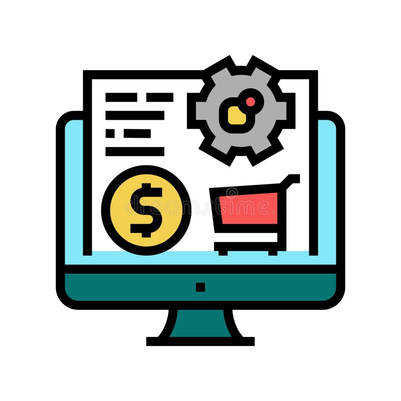 Purchasing Online Color Icon Vector Illustration Stock Vector ...