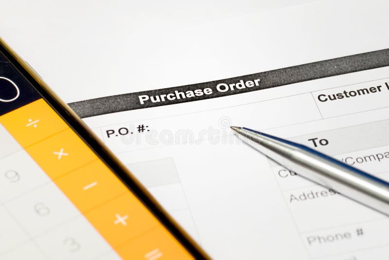Purchasing Order and Calculator Stock Image - Image of application ...
