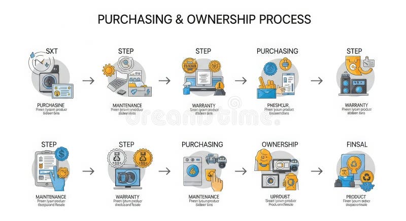 Purchasing and Ownership Process Diagram Overview Stock Illustration ...