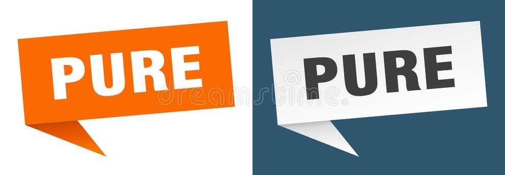 Pure Banner. Pure Speech Bubble Label Set Stock Vector - Illustration ...