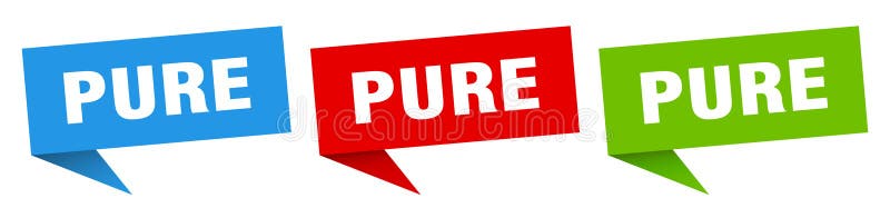 Pure Banner. Pure Speech Bubble Label Set Stock Vector - Illustration ...