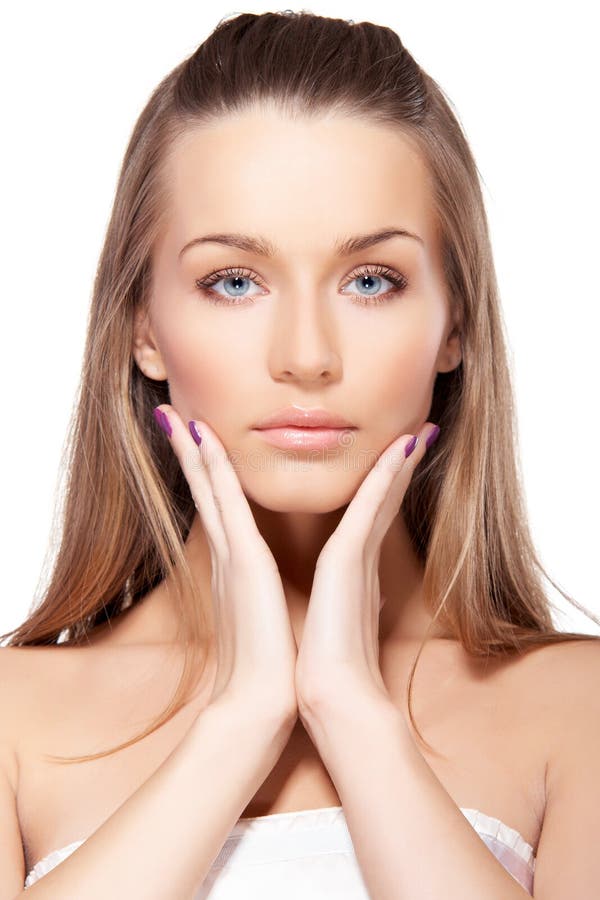 Beauty Face of the Young Beautiful Woman Stock Photo - Image of clean ...