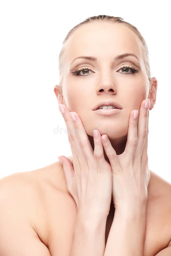 Skin Care Beauty Woman Face Lips And Hands Natural Skincare Stock