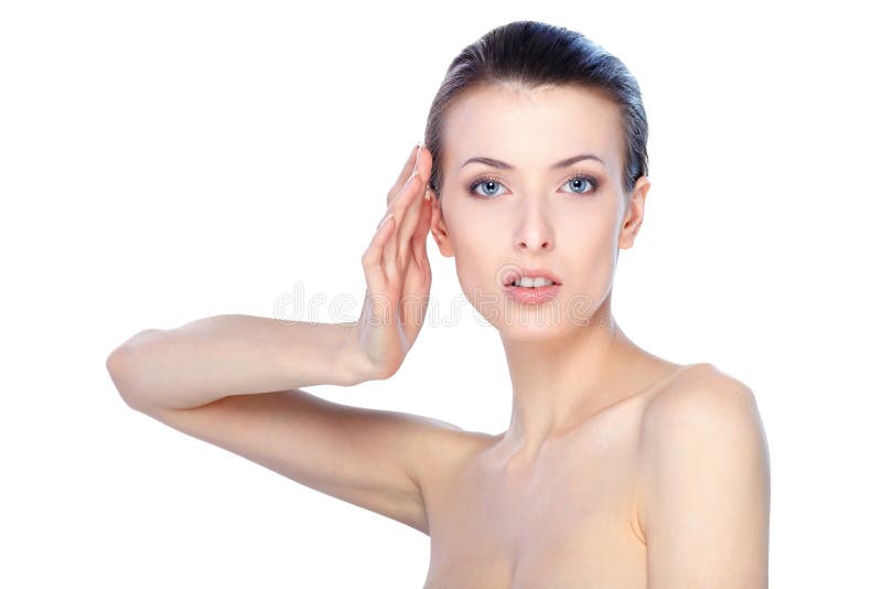 Pure beauty stock photo. Image of headshot, human, hand - 23141844