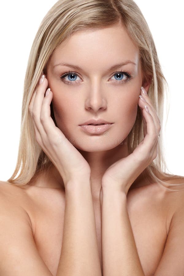 Pure beauty stock image. Image of hand, face, healthy - 24663325