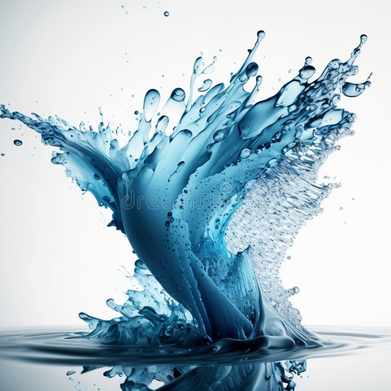 Pure Blue Water Splash. Digital Generated Stock Illustration ...