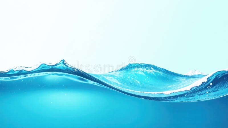Pure Blue Water Surface with Gentle Waves and Air Bubbles Stock Photo ...