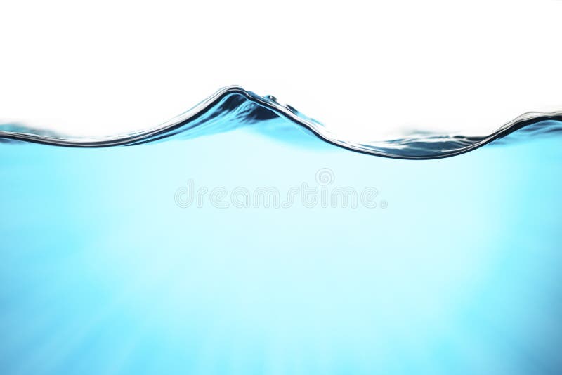 Pure Blue Water Wave on White Background. Stock Photo - Image of ...