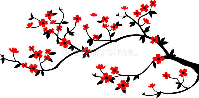 Pure branch and flowers stock vector. Illustration of branch - 140666788
