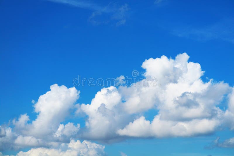 Pure Clear Blue Sky White Cloud in the Autumn and Sunlight Stock Photo ...