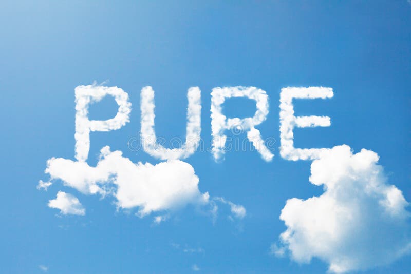 Pure cloud word on sky stock image. Image of cloudy, group - 56668537