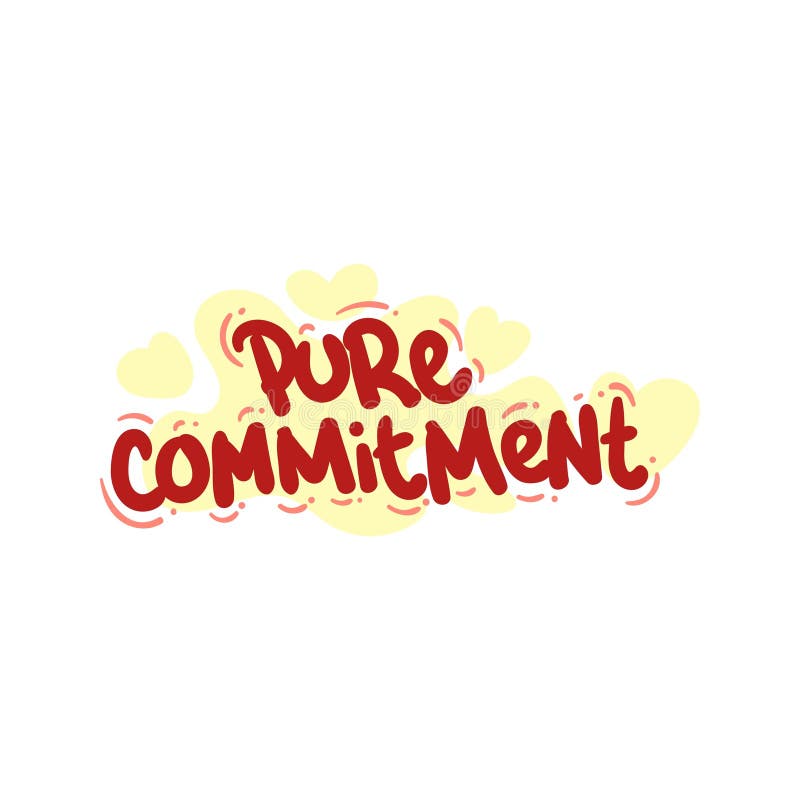 Pure Commitment Love People Quote Typography Flat Design Illustration ...