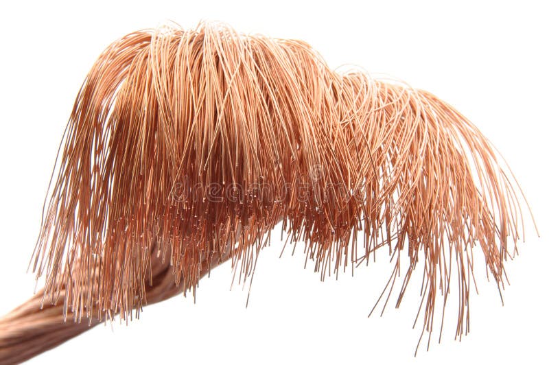 Pure Copper Wire Isolated on White Background Stock Image - Image of ...