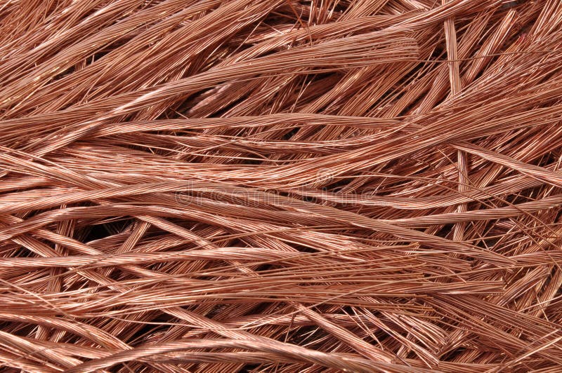 Pure Copper Wires Raw Material for Industry Stock Photo - Image of long ...