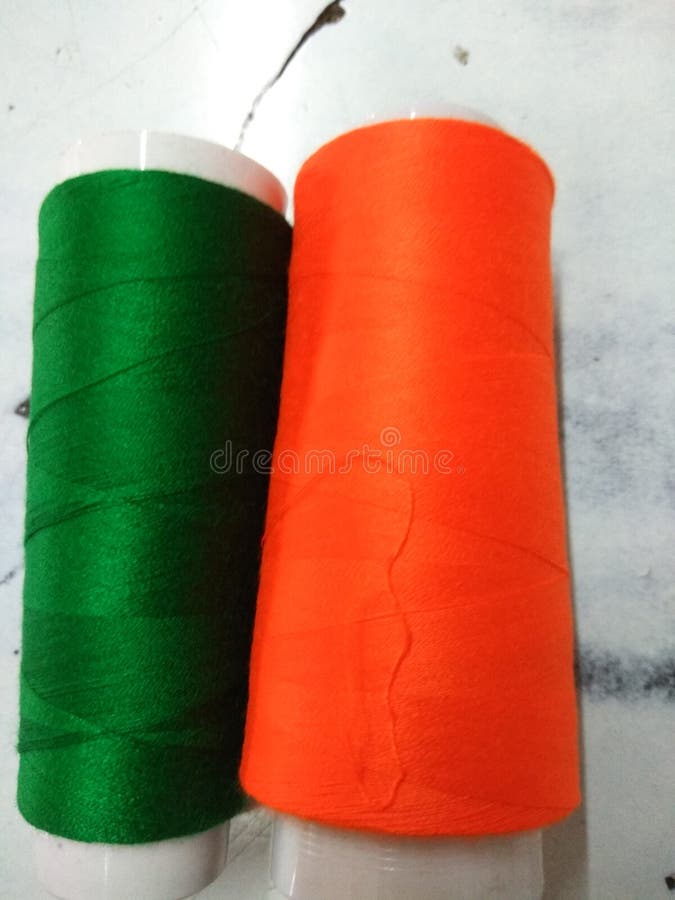 Pure Cotton Thread Cone on White Floor Stock Image - Image of colours ...