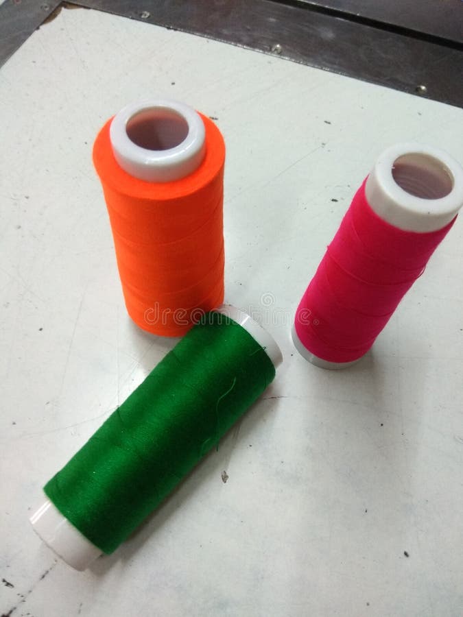 Pure Cotton Thread Cone on White Floor Stock Image - Image of pure ...