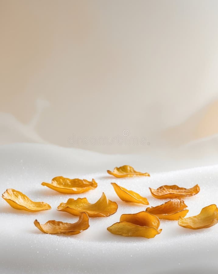 Pure Dried Mango Fruit Pieces on a Clean White Surface. Stock Photo ...