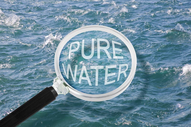 Pure Drinking Water Concept Clean Seen Magnifying Glass Stock Photos ...