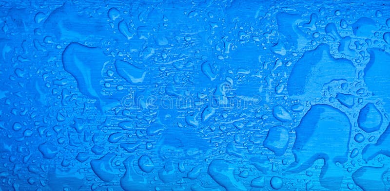 Pure Drops of Water on the Blue Surface. Banner for Water Company Stock ...
