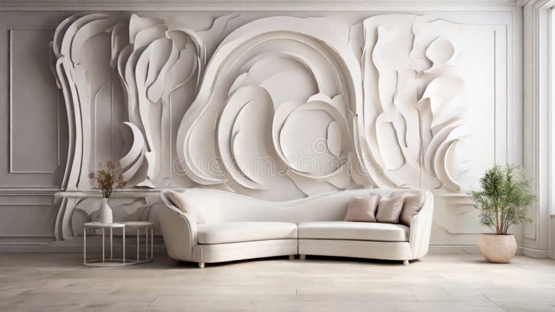 Pure Elegance: a Timeless Wall Design Against a Crisp White Background ...