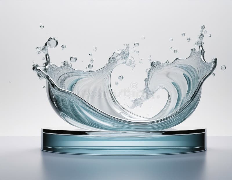 Pure Elegance: Water Splash and Glass Platform Product Presentation ...