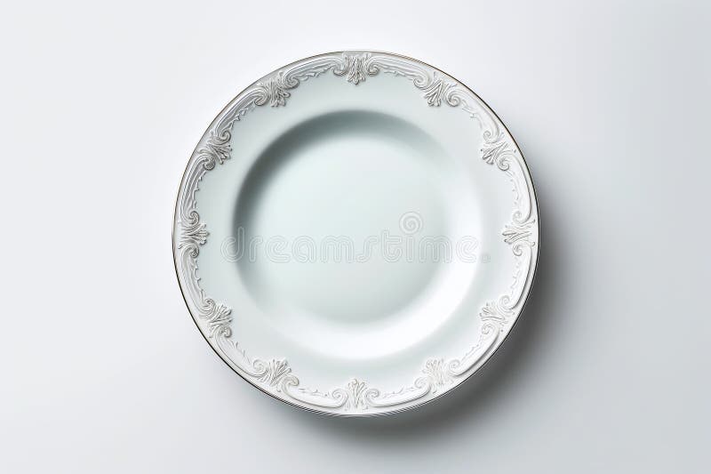 Pure Elegance: White Plate on Transparent Background. Stock ...
