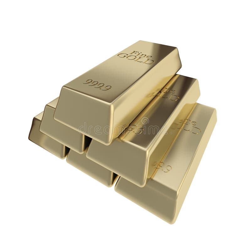 Pure Golden Bar Gold Pyramid Stack Isolated Stock Illustration ...
