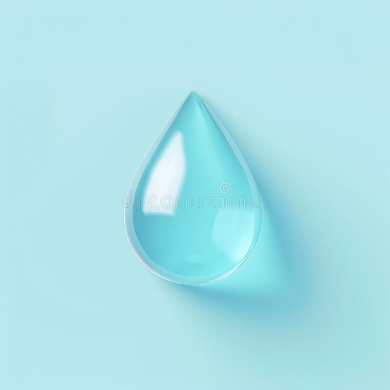 Pure Light Blue Drop of Water Stock Illustration - Illustration of ...