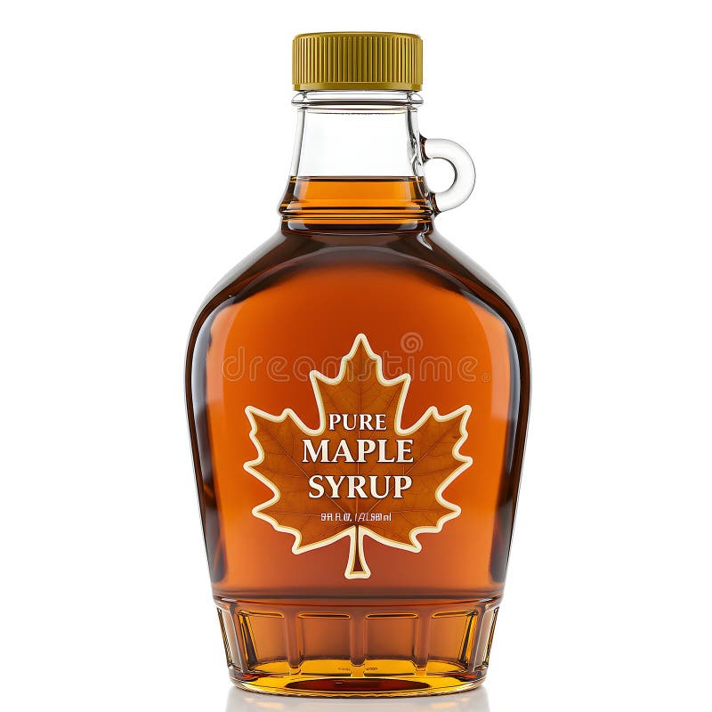 Pure Maple Syrup Bottle on White Background Stock Illustration ...