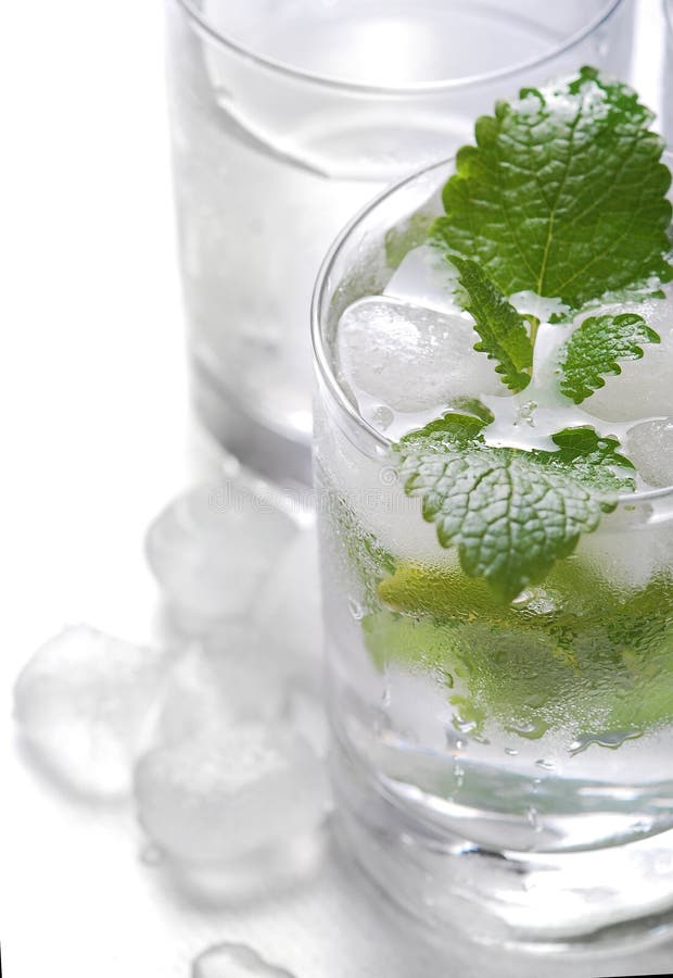 Pure Mineral Water with Ice and Lemon Stock Image - Image of diet ...