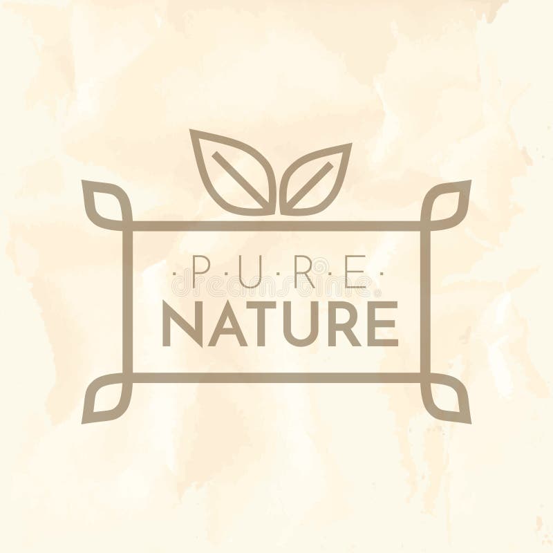 Nature Label on a Floral Background Stock Illustration - Illustration ...