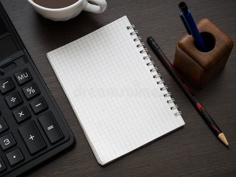 Pure notebook on the table stock image. Image of stationery - 86037009