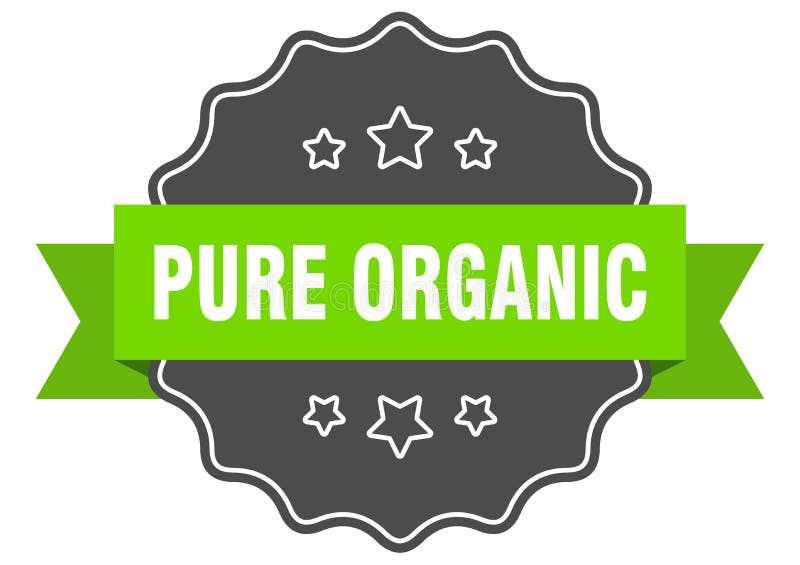 Pure organic label stock vector. Illustration of label - 194929920