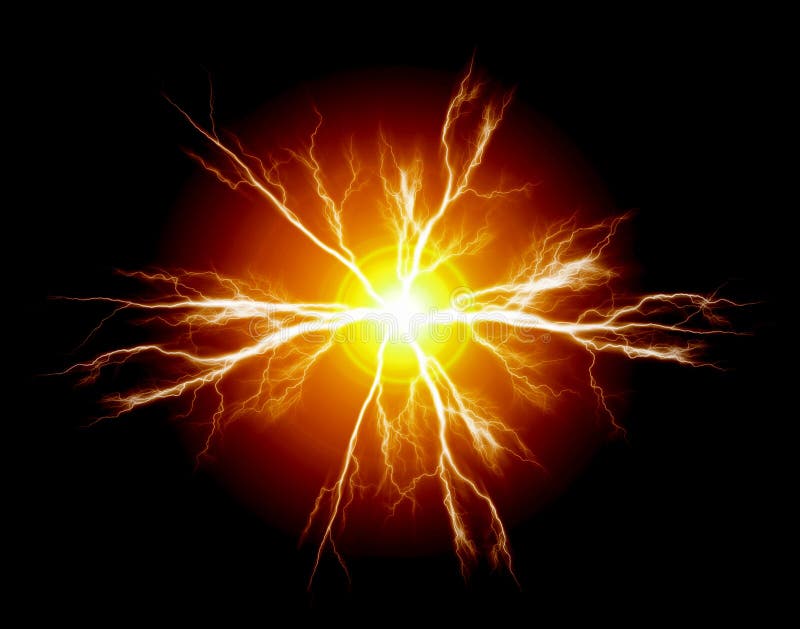 Pure Power and Electricity Glowing and Crackling in Darkness Creating ...