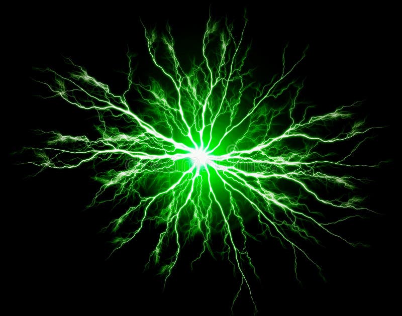 Pure Power and Electricity Green PLasma Burning Brightly Stock Photo ...