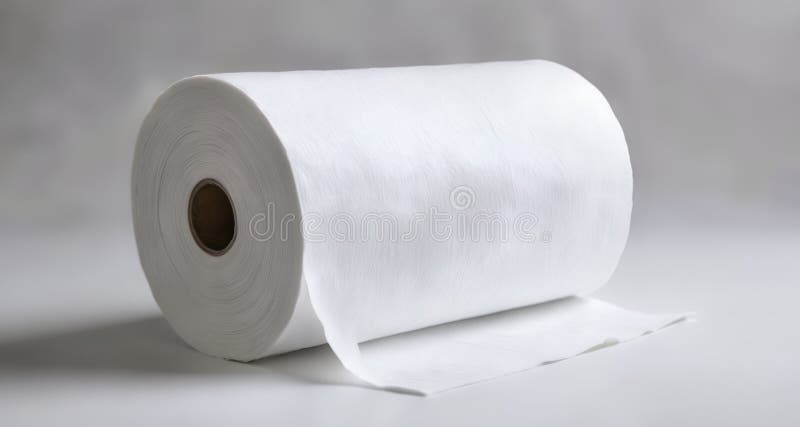 Pure and Pristine - a Single Roll of White Toilet Paper Stock ...