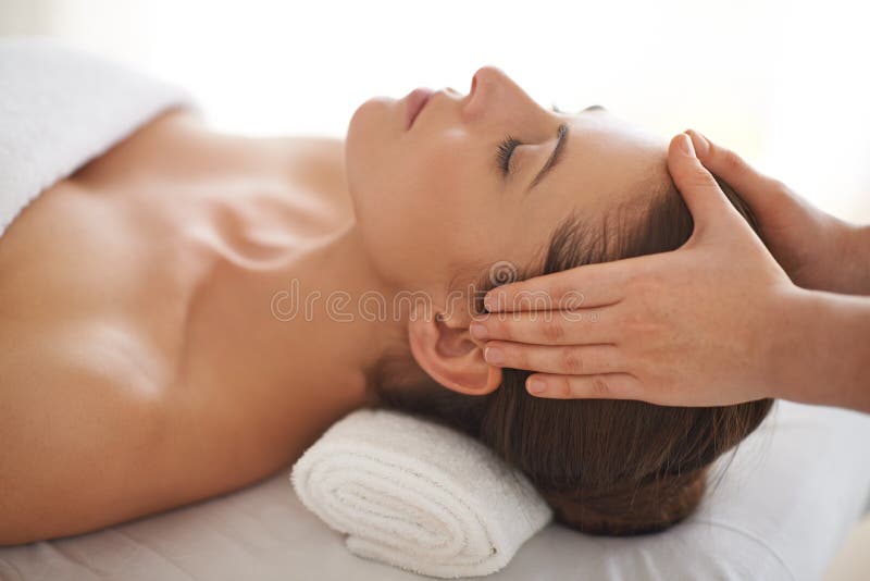 Pure Relaxation Close Up Shot Of A Young Woman Receiving A Head