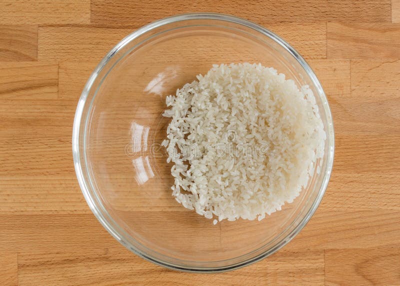 Pure Rice Washed in Water. Rice is in a Transparent Bowl Stock Image ...