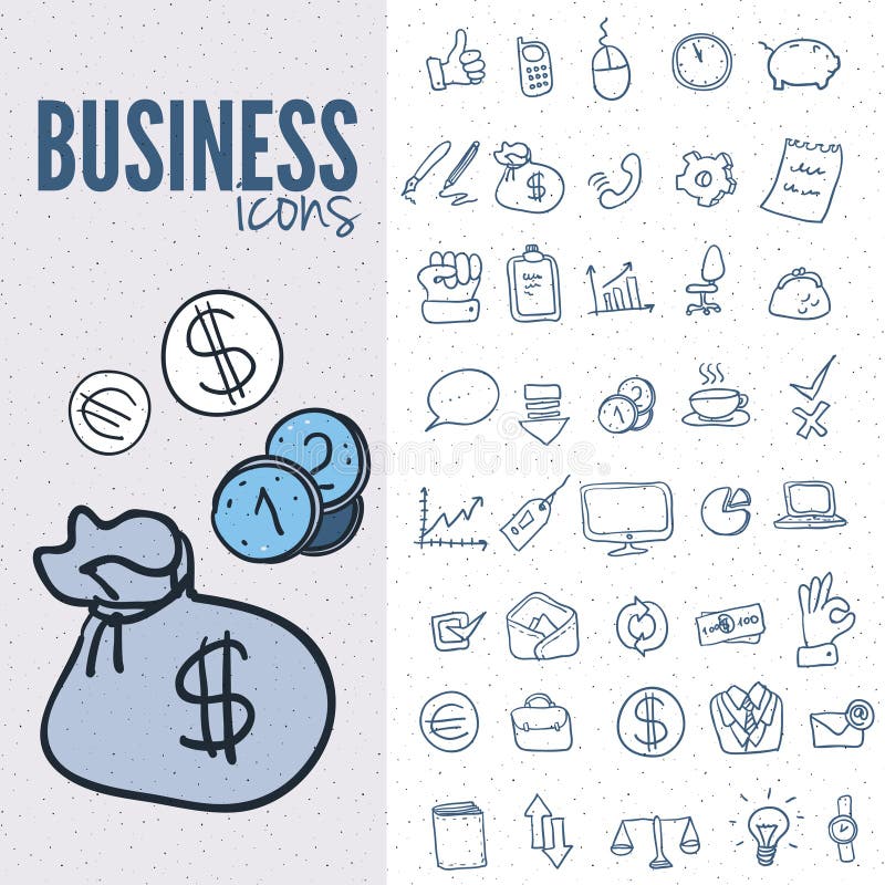 Pure Series | Hand Drawn Internet,business Icon Set Stock Vector ...
