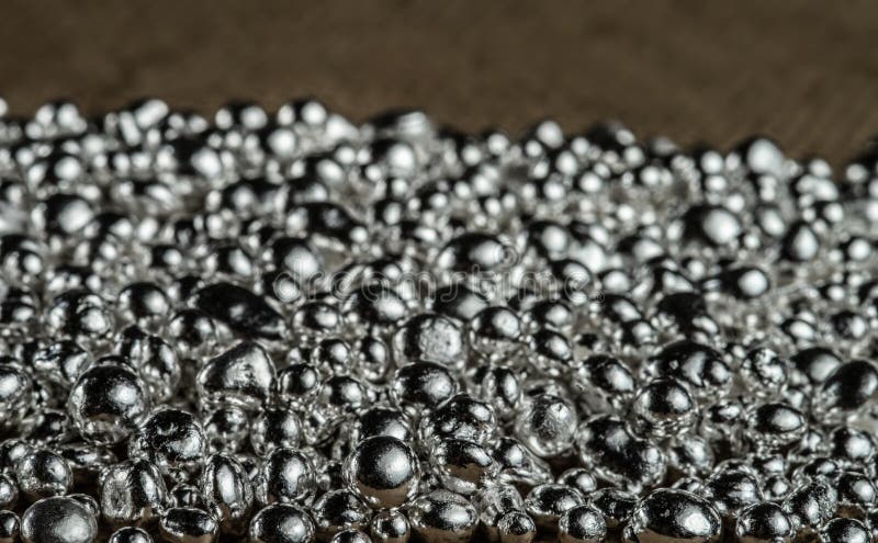 Pure Silver Granule Texture. Background from Silver Pellets Stock Photo ...