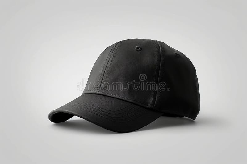 Pure and Simple, Realistic Black Cap Mockup on White Background Stock ...