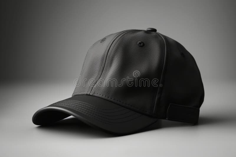 Pure and Simple, Realistic Black Cap Mockup on White Background Stock ...