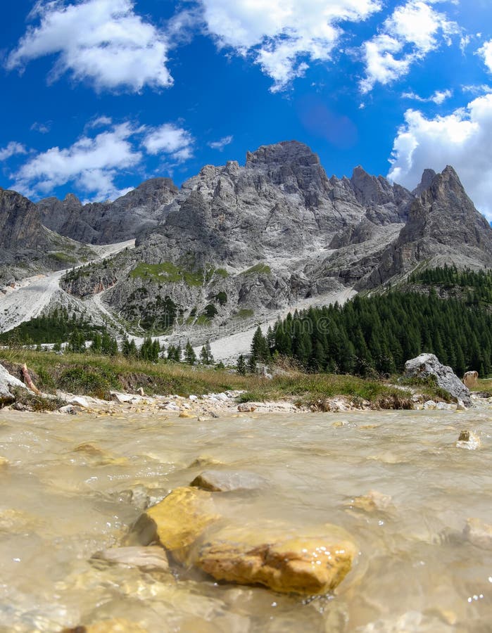 Pure Spring Water Stream Flowing from Mountains Glacier Stock Image ...