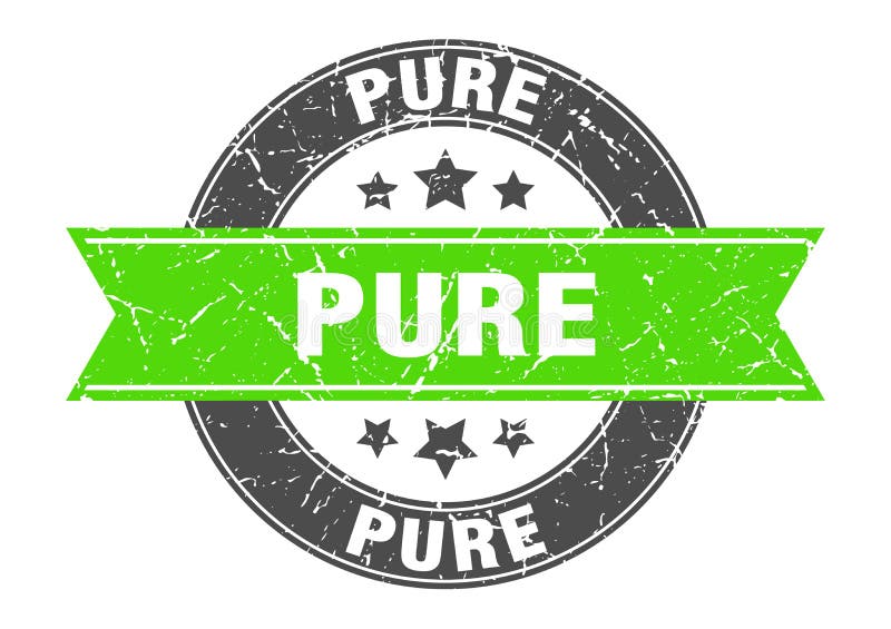 Pure stamp stock vector. Illustration of ribbon, white - 162726153