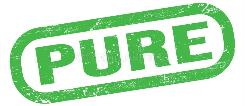 PURE, Text on Green Rectangle Stamp Sign Stock Illustration ...