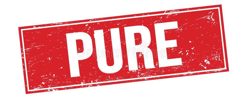 PURE Text on Red Grungy Rectangle Stamp Stock Illustration ...