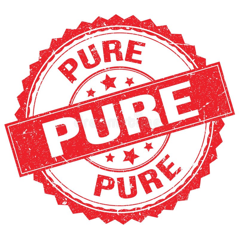PURE Text on Red Round Stamp Sign Stock Illustration - Illustration of ...